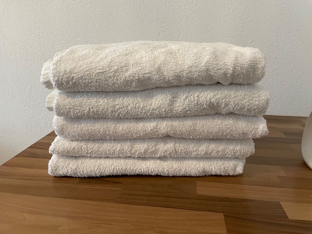 5 x INTERIO Handtücher 65 x 130 | Badetücher | Tücher weiss (Gebraucht ...