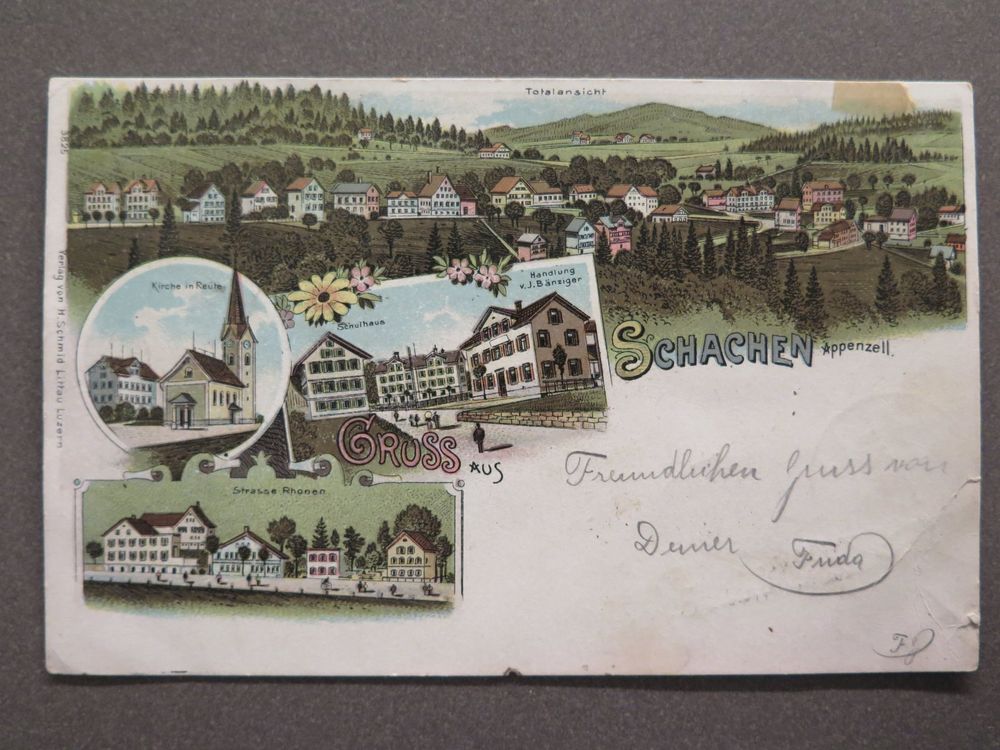 SCHACHEN - GRUSS AUS SCHACHEN - 4-BILDRIGE LITHO-AK!! (Gebraucht) in Wittenbach für CHF 55 – mit ...