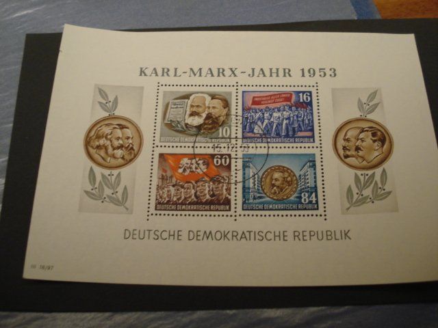 DDR, Block1953, Karl-Marx-Jahr, o 15.12.1953 (Gebraucht) in Niederwil ...