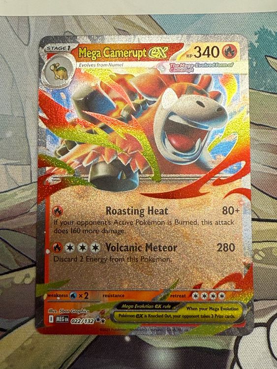 022/132 mega Camerupt ex EN pokemon mega evolution 2025 mint (Neu ...