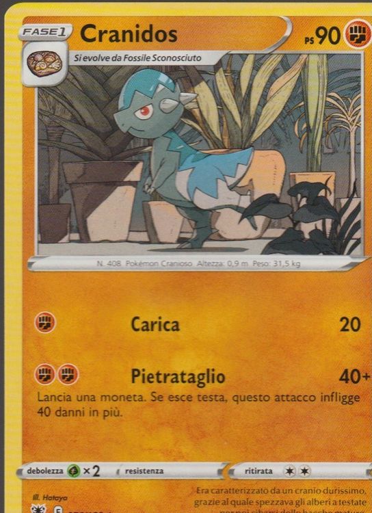 TCG POKEMON Lucentezza Siderale ARS 076/189 CRANIDOS Italia (Neu ...