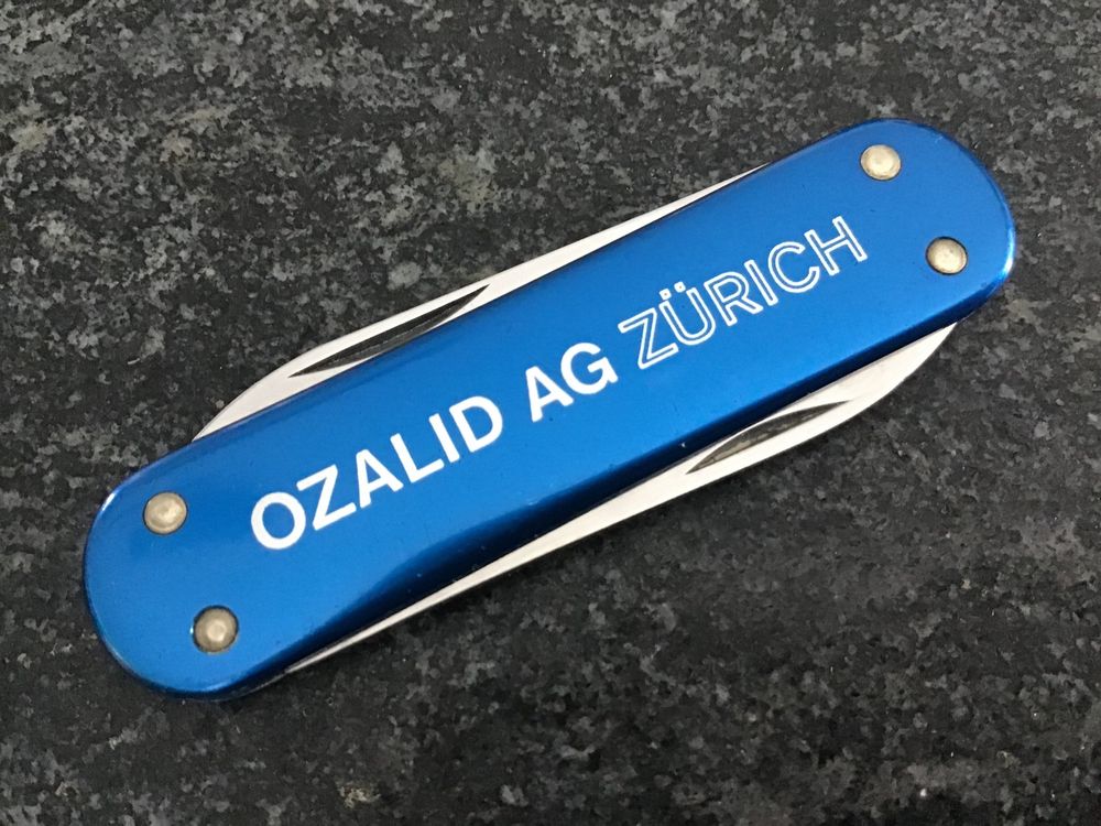 Altes Victoria Aluschalen Sackmesser "OZALID AG" Zürich (Gebraucht) in ...