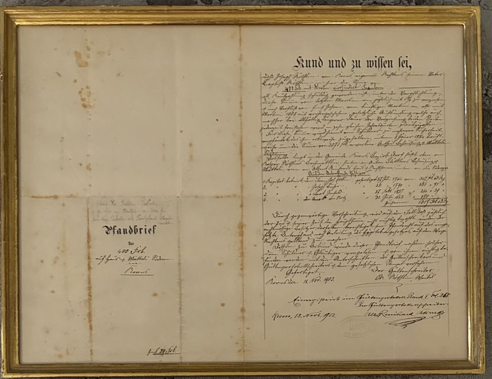 Antike Pfand Brief aus 1903 Jahre | Kaufen auf Ricardo