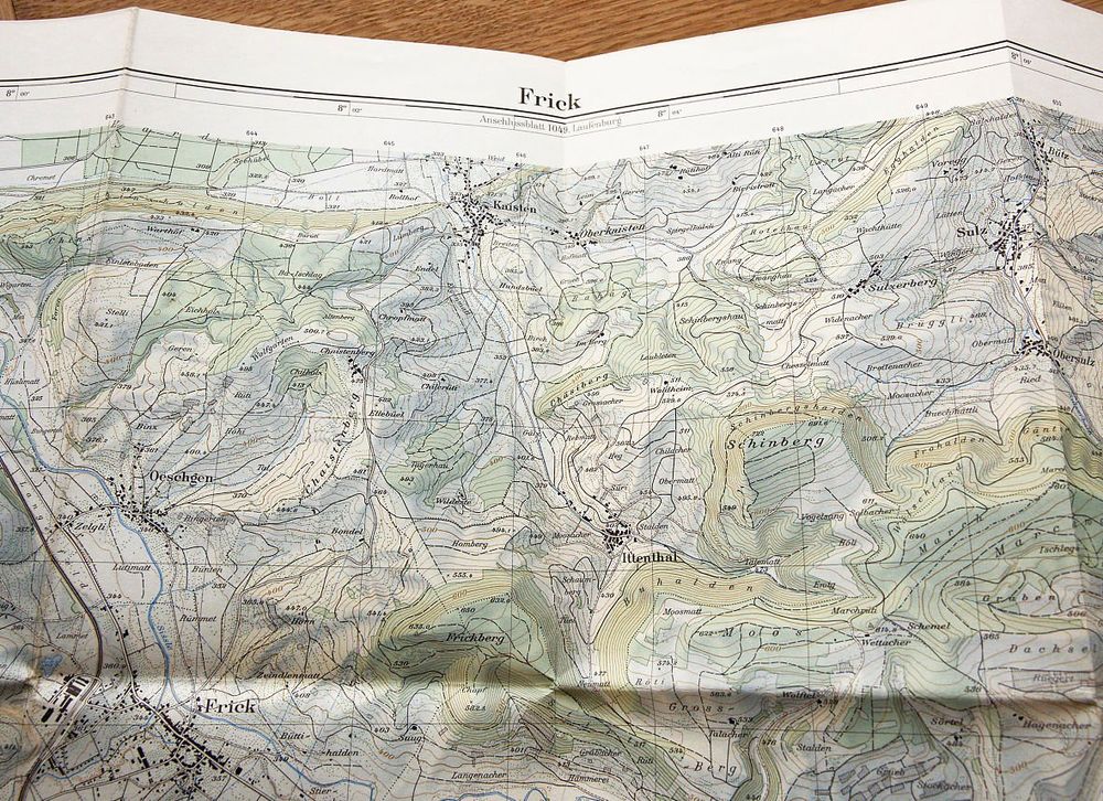 Landeskarte der Schweiz Frick - Blatt 1069 - 1:25 000 (Gebraucht) in Bern für CHF 4 – mit ...