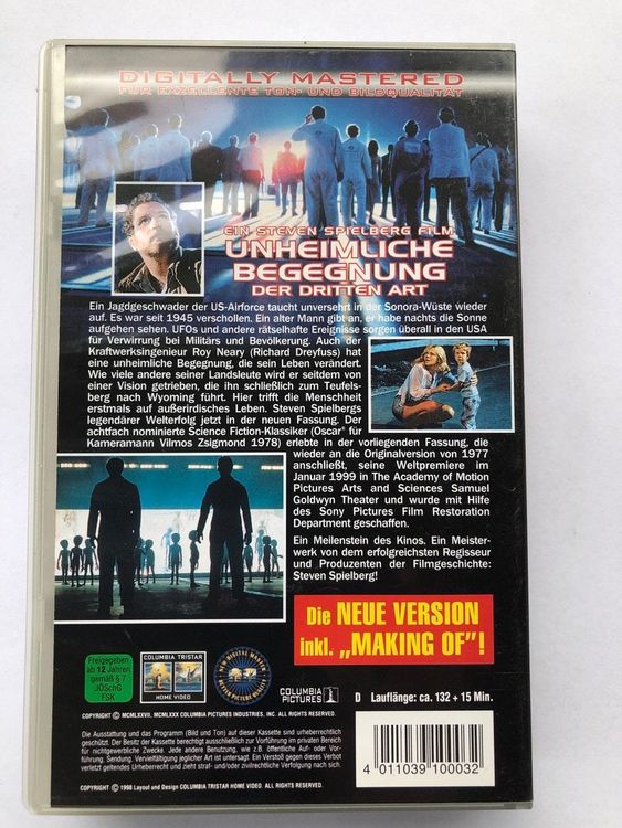 Steven Spielberg: Unheimliche Begegnung der dritten Art VHS (Gebraucht ...