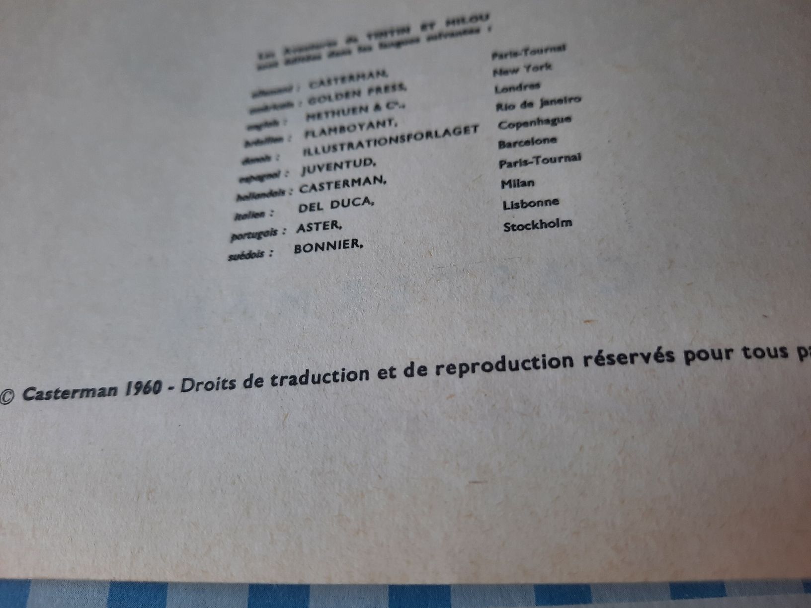 TINTIN AU TIBET. 1960 (D'occasion) à Le Locle pour CHF 26 – avec ...