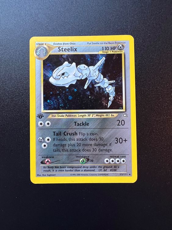 1x POKEMON STEELIX HOLO 1ST EDITION NEO GENESIS CARD ENG (Gebraucht) in ...