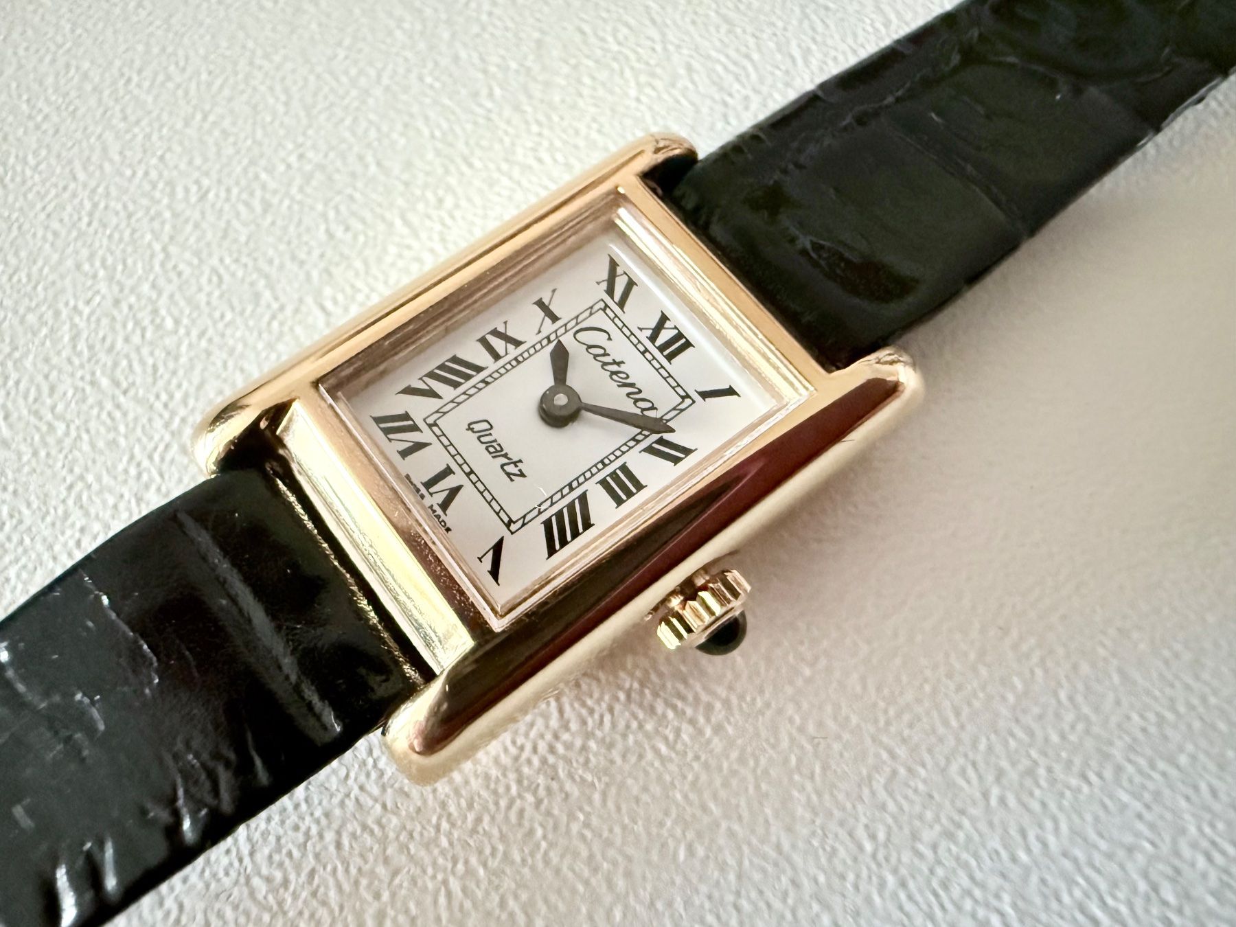 CATENA “Tank” type, X-Small, Plaqué or, Quartz, Swiss (Neuf avec ...