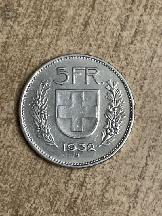 5 Franken Schweiz 1932 Silber (Gebraucht) in Schlossrued für CHF 12 – mit Lieferung auf Ricardo ...