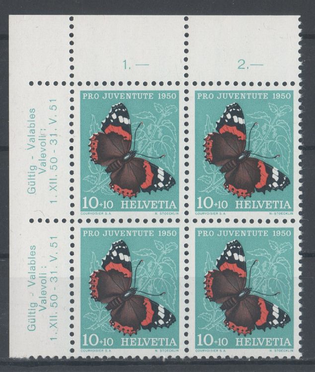 Viererblock PJ 134 mit Rasterfehler Strich und nicht kat. Pf | Kaufen auf Ricardo