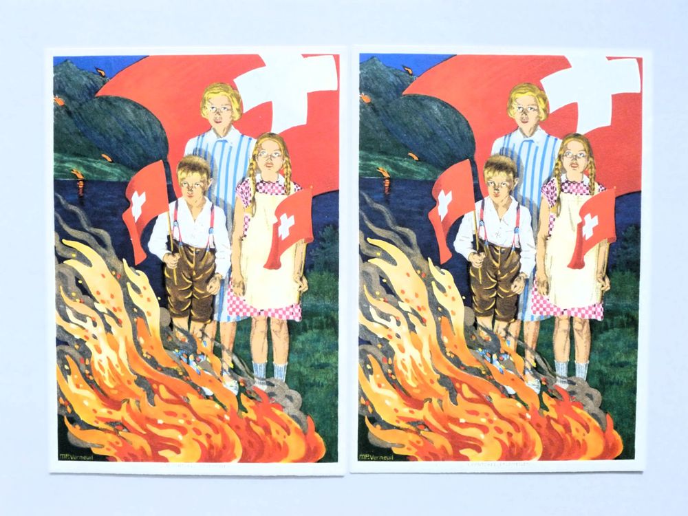 2 Bundesfeierkarten 1930 - 25Rp + 40Rp Flugpost, ungel. ** | Kaufen auf Ricardo