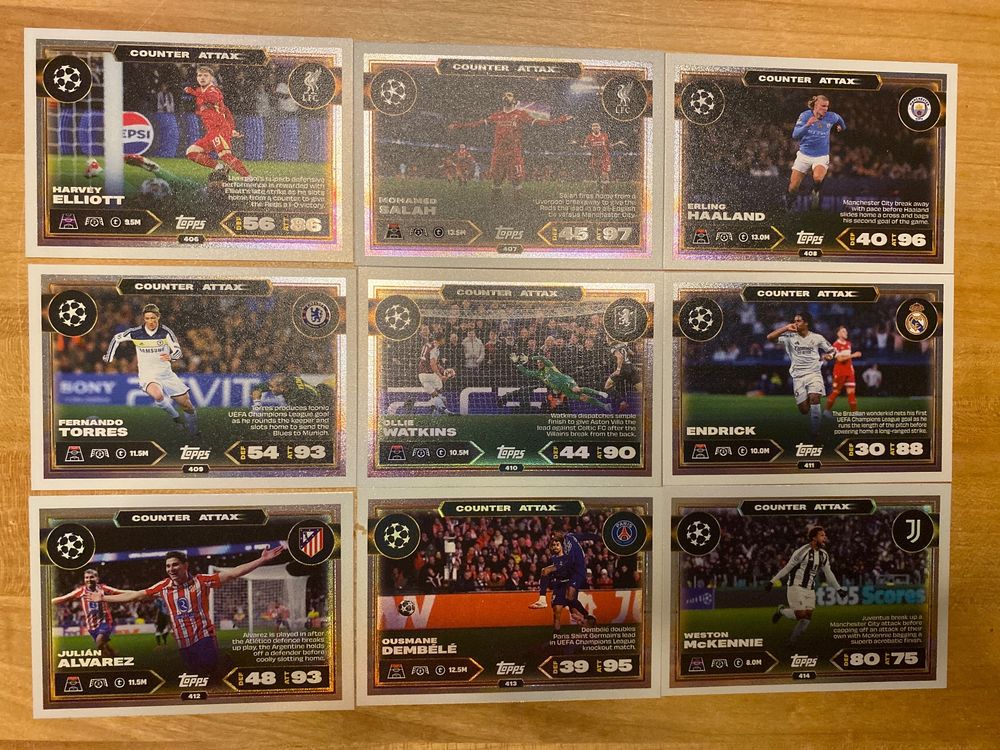 Topps Match Attax 25/26 Counter Attax alle 9 Karten (Neu (gemäss ...