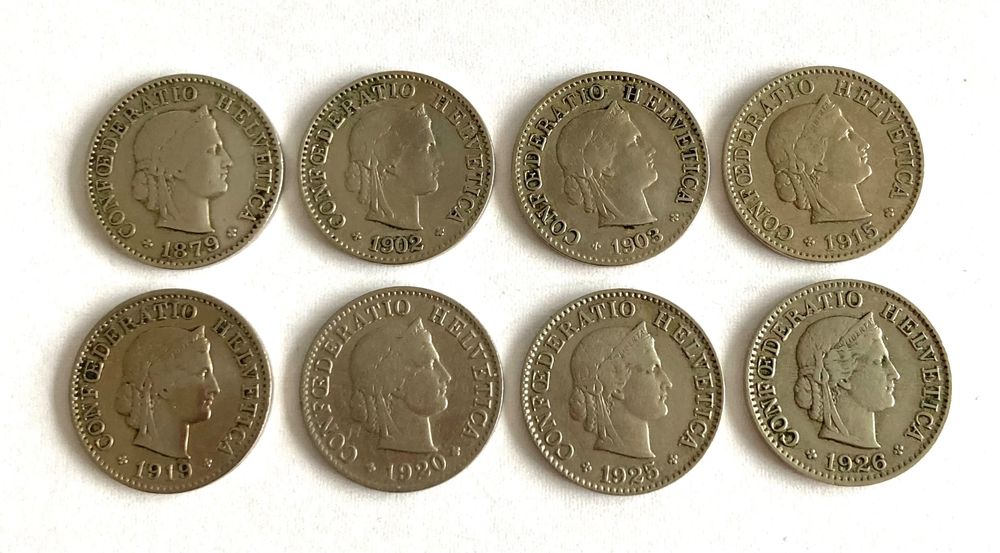 8 x 5 Rappen ab 1879 (Gebraucht) in St.Gallen für CHF 14 – mit Lieferung auf Ricardo kaufen