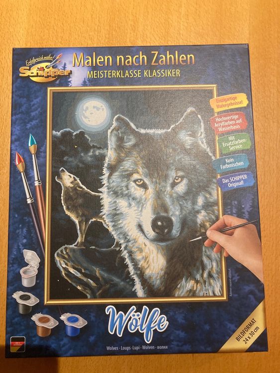 Bild/Gemälde "Wölfe", Malen nach Zahlen (Neu (gemäss Beschreibung)) in Gelterkinden für CHF 8 ...