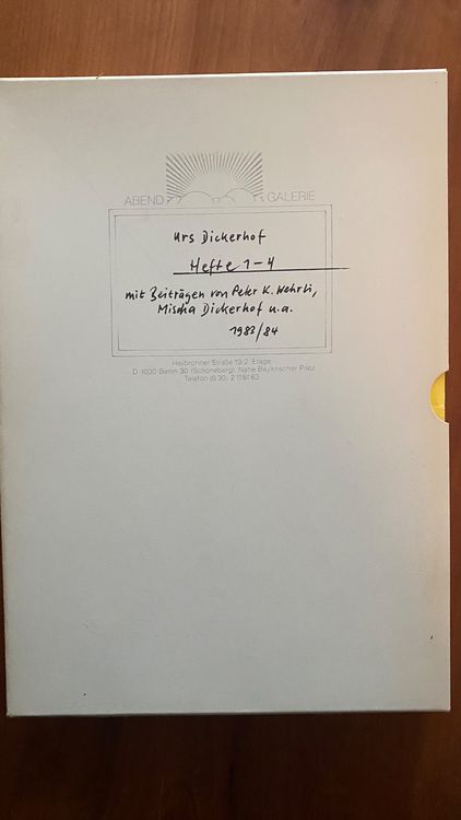 Urs Dickerhof Heft 1-4 Galeriekatalog 1983/1984 (Gebraucht) in Bern für CHF 25 – mit Lieferung ...