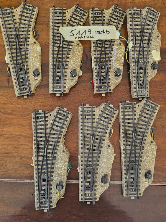 7 elektrische Weichen Nr 5119 rechts Märklin (Gebraucht) in Laufen für ...