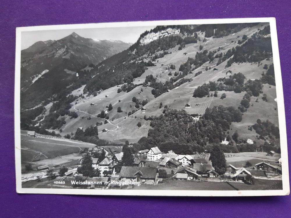 alte Postkarte WEISSTANNEN mit Ringgenberg 1938 (Gebraucht) in Wangs ...