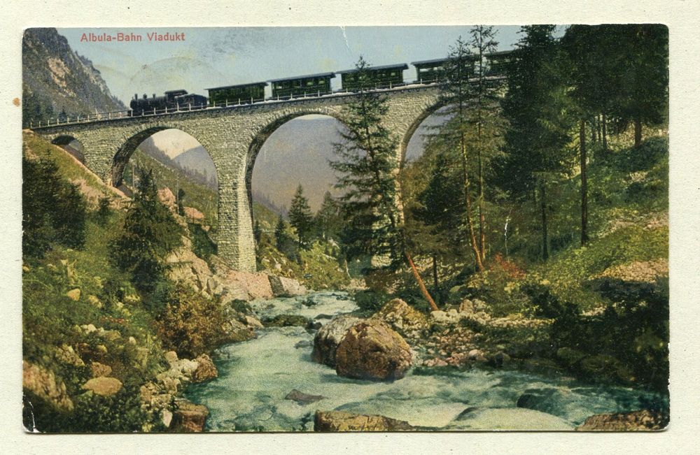 Albula Bahn auf dem Viadukt 1925 | Kaufen auf Ricardo