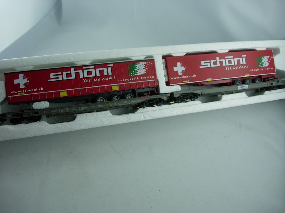 ROCO 66604 - HUPAC Doppelwippenwagen mit 2 Schöni Aufliegern (Gebraucht ...