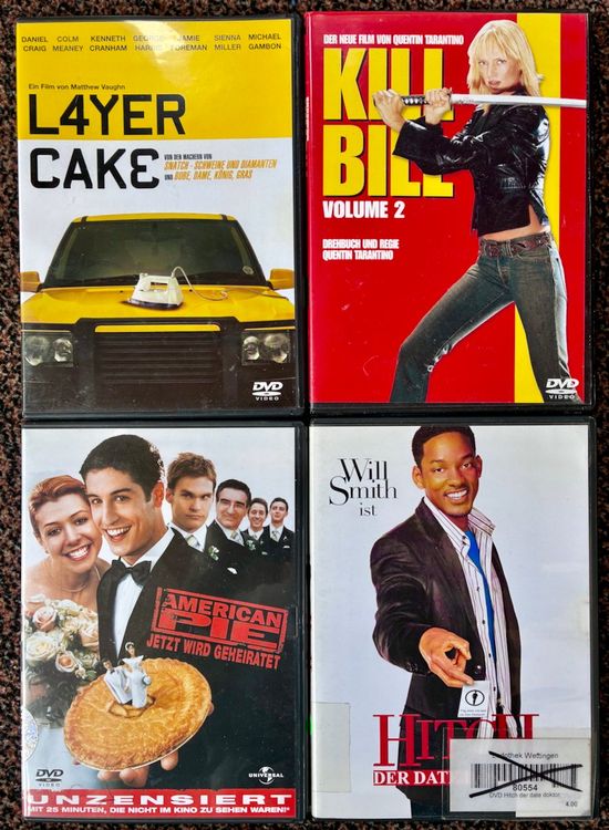 4 DVDs - Layer Cake, Hitch, American Pie 4, Kill Bill (Gebraucht) in ...