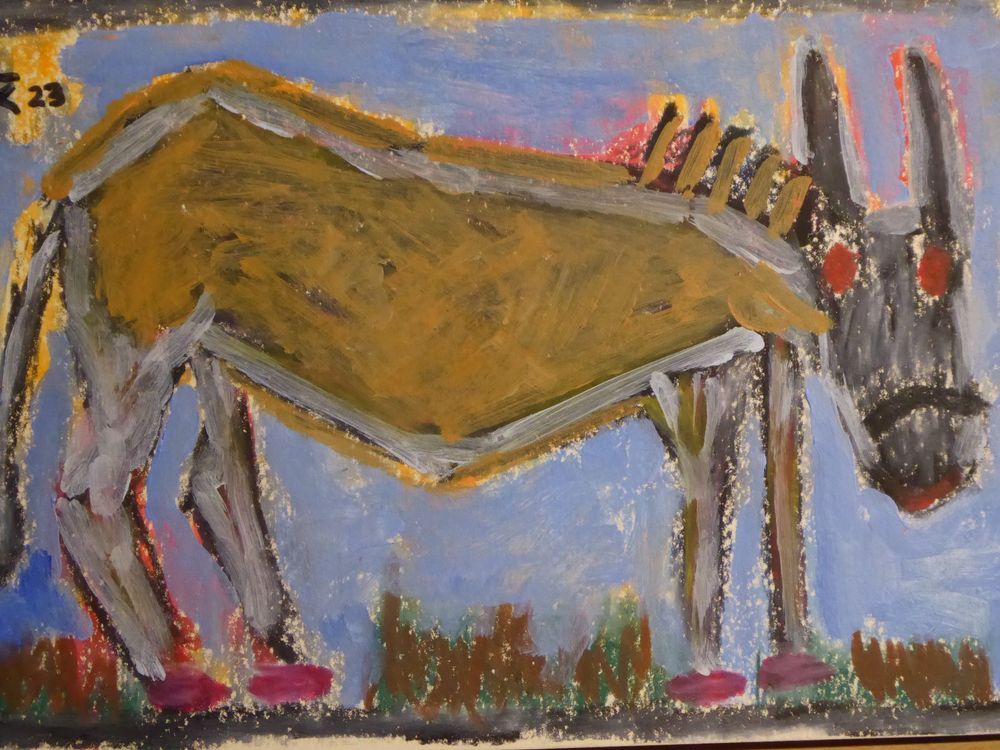 Kurt Lustenberger *53 / CH Art Brut / Esel / signiert | Kaufen auf Ricardo