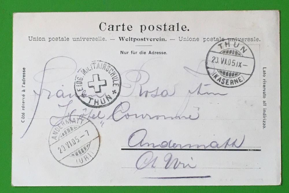 Alte AK/Litho aus Thun, mit Burg und Blüemlisalp, 1905 | Kaufen auf Ricardo