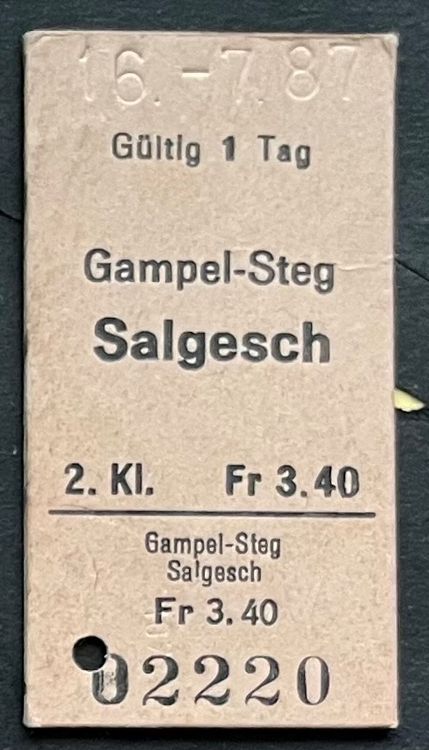 Gampel-Steg Salgesch/ 1987 (Gebraucht) in Wabern für CHF 2.5 – mit Lieferung auf Ricardo kaufen