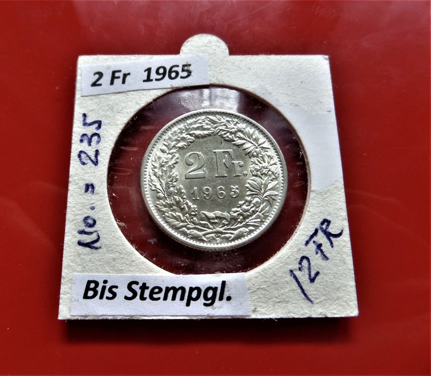 TOP 2 Fränkler 1965 SILBER Münze Vorz.fast bis unz (Gebraucht) in Glis für CHF 6 – mit Lieferung ...
