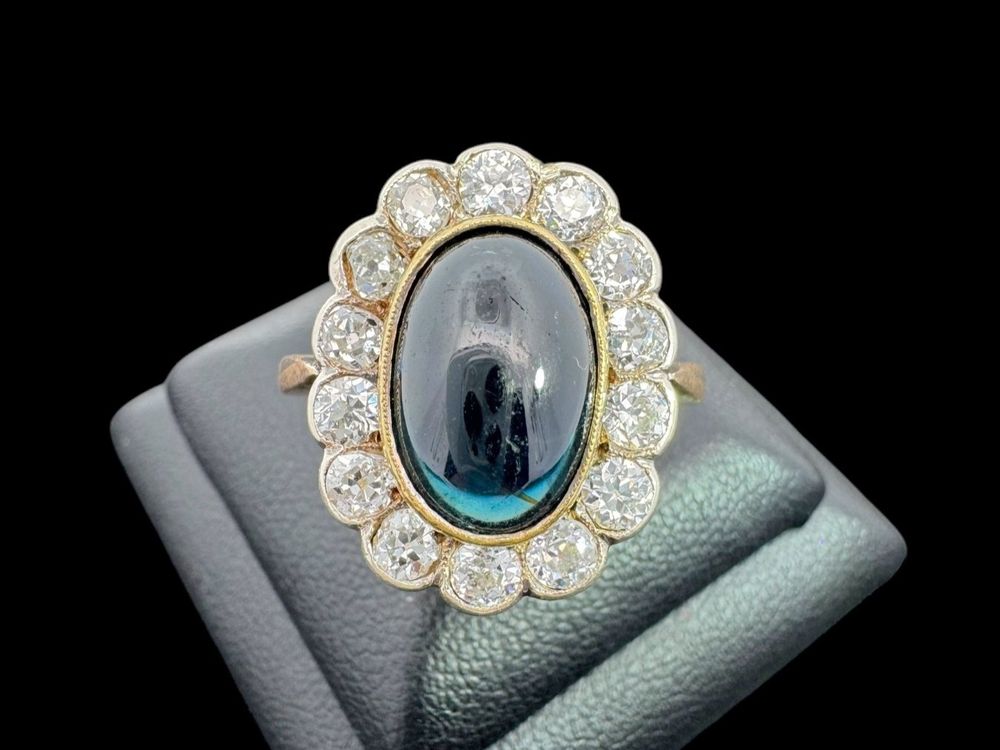 Vintage Saphir 4.2c Diamanten 1.4c Ring 14k Grösse 48 *S1357 | Kaufen ...