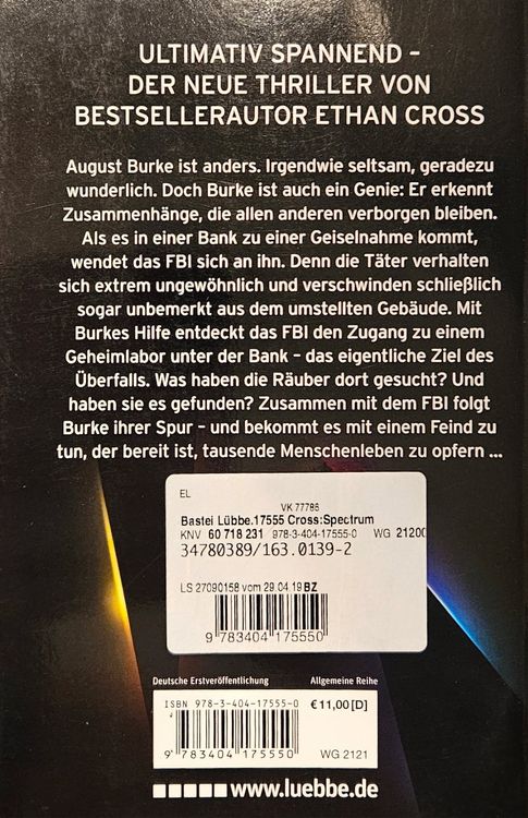 Ethan Cross - Spectrum | Kaufen auf Ricardo