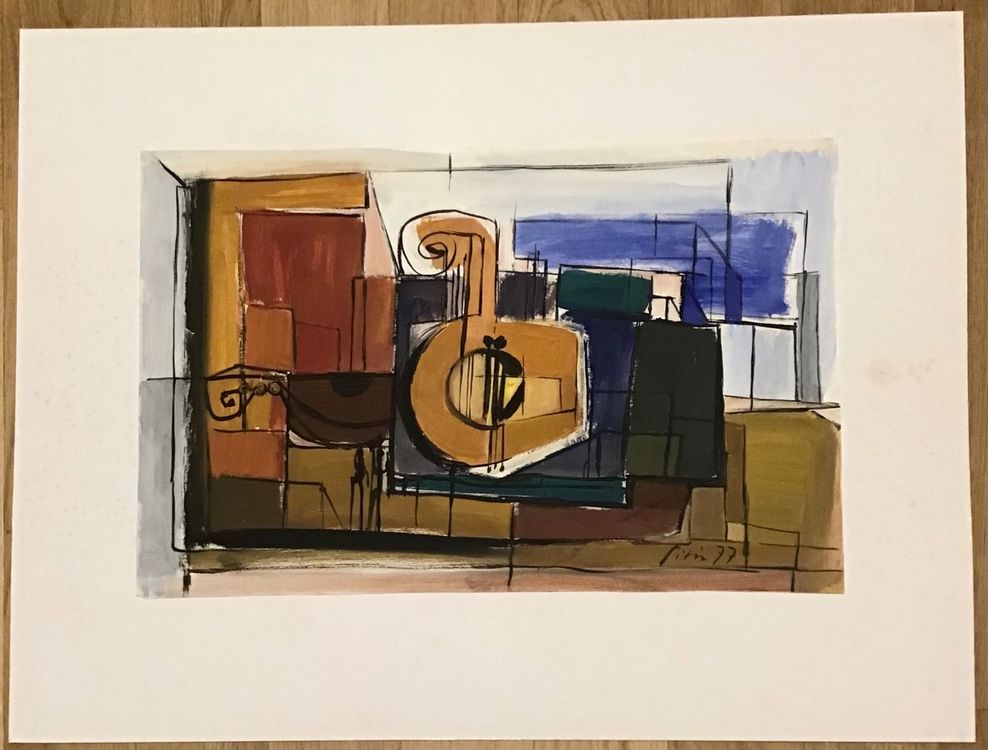 Grosse Kubistische Mischtecknik Unleserlich Signiert | Kaufen auf Ricardo