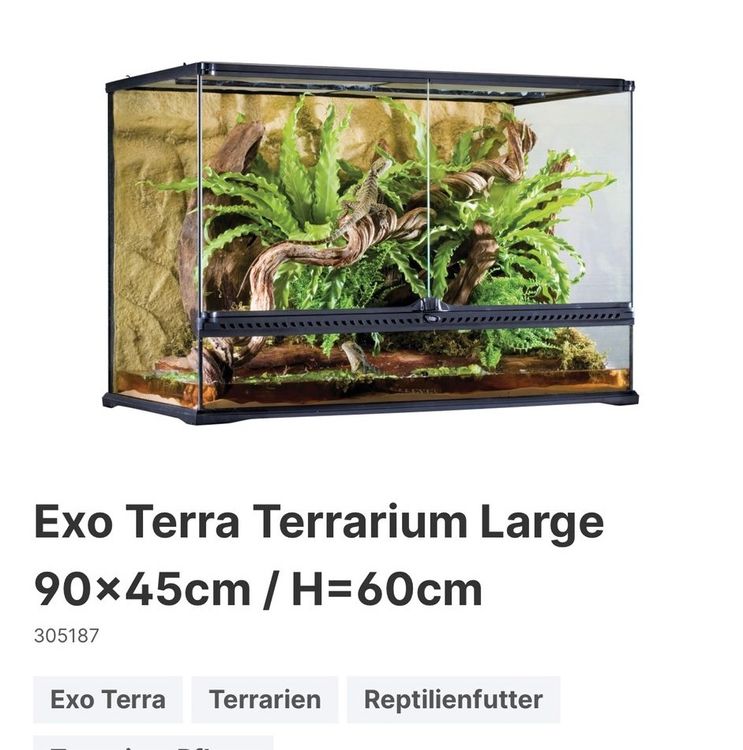 Exo Terra Terrarium Gross 90x45x60cm Occasion 👌 (Gebraucht) in Halden ...