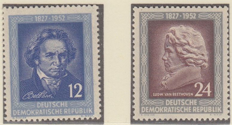 DDR 1952 KOMPONIST, MUSIK, LUDWIG VAN BEETHOVEN MI.300,301** | Kaufen ...