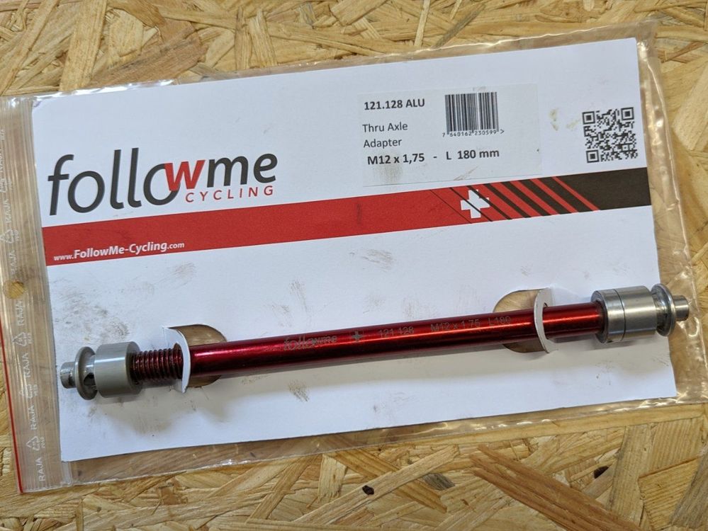 FOLLOW ME Steckachsadapter für Zugvelo M12 x 1.75 - L180mm (Gebraucht ...