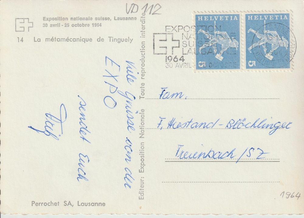 VD 112, Lausanne, EXPO, La métamécanique de Tinguely, 1964 | Kaufen auf ...
