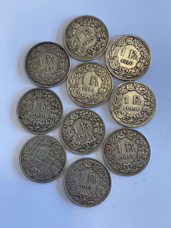 10stk. 1.- silber ü. 100J alt (58) (Gebraucht) in Bonstetten für CHF 30 – mit Lieferung auf ...