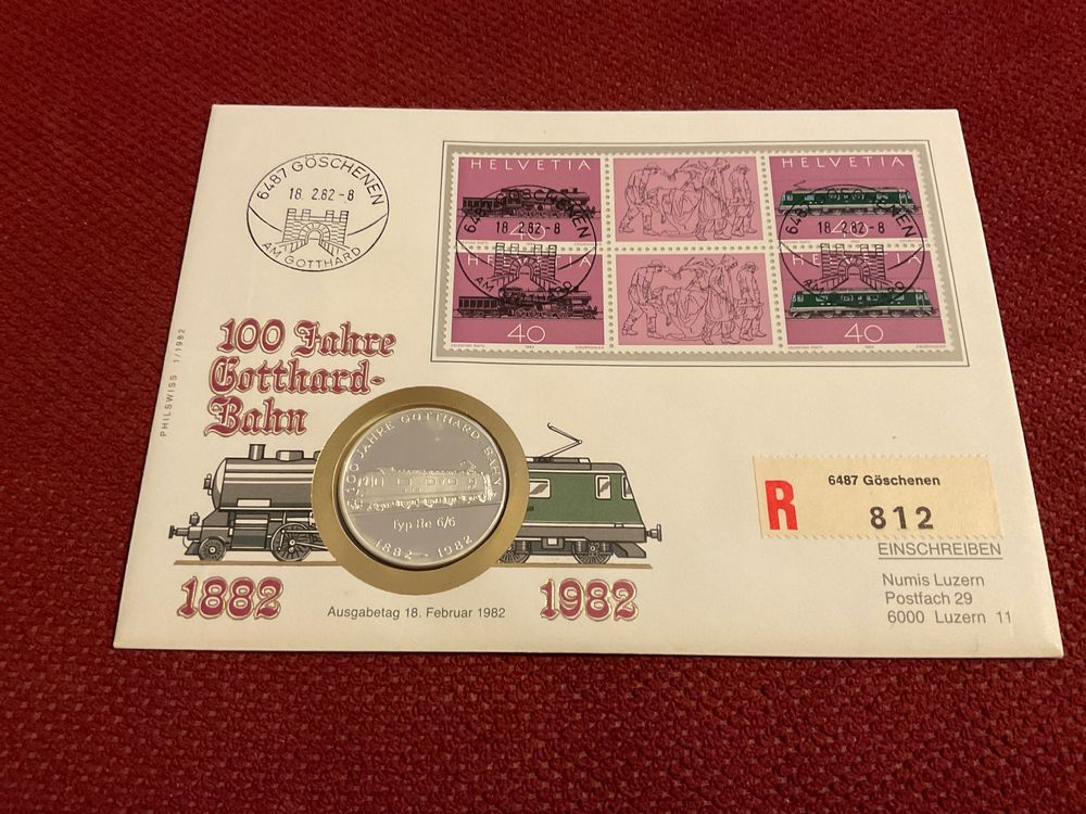 NUMIS BRIEF 100 JAHRE GOTTHARD-BAHN (Gebraucht) in Lugano für CHF 7 – mit Lieferung auf Ricardo ...