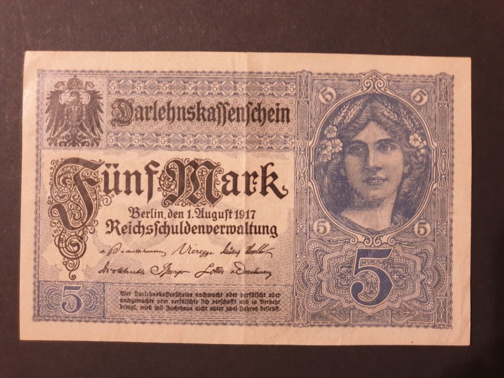 D.R Darlehnskassenschein Berlin 1917 5 mark (Gebraucht) in Versoix für CHF 1 – mit Lieferung auf ...
