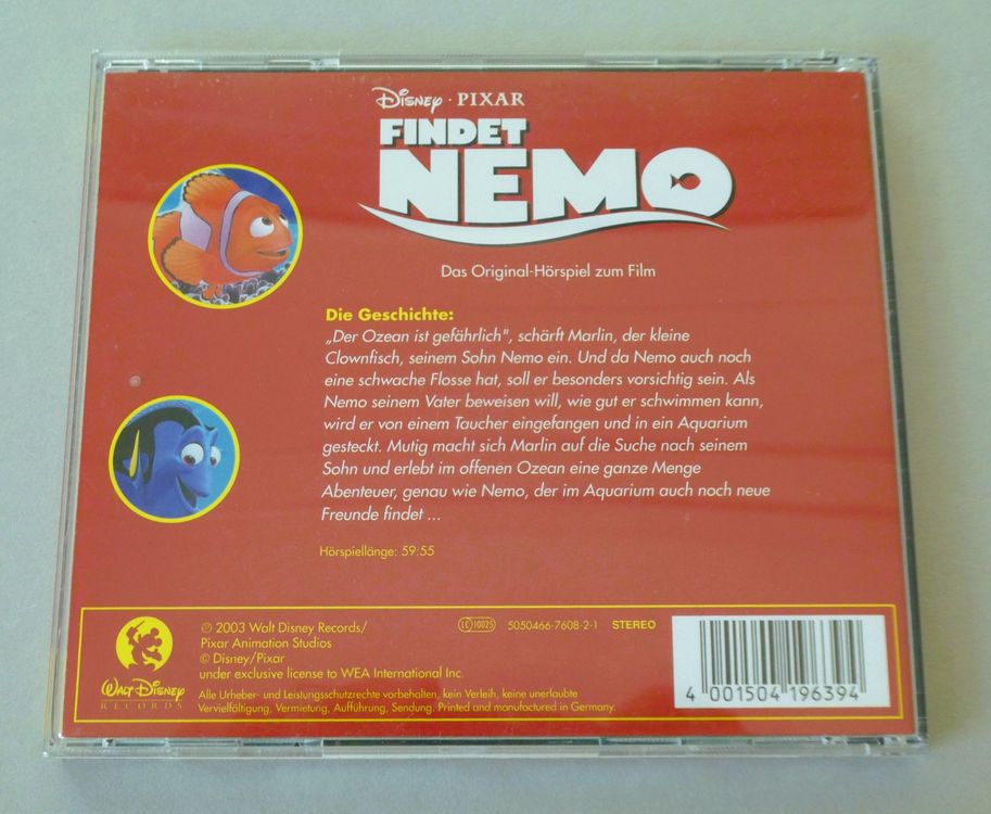 Findet Nemo, Walt Disney, Original-Hörspiel zum Film, 2003 (Gebraucht) in Watt für CHF 4.5 – mit ...