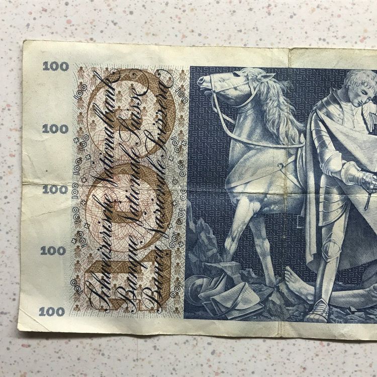 Schweiz: Alte 100-Franken-Note 1957 ! (Gebraucht) in Winterthur für CHF ...