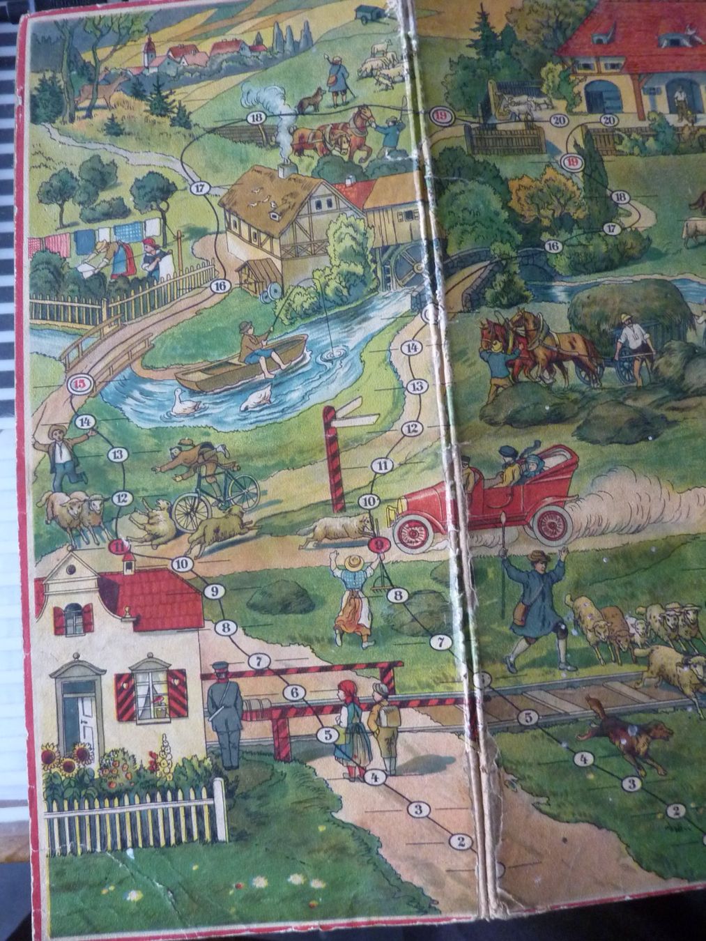 ANTIKER SPIELPLAN KARTON REISEKARTE CA. 20ER JAHRE (Defekt) in Zürich ...