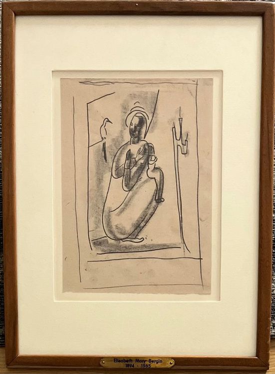 Elizabeth Marie Burgin (1887-1965) Zeichnung von ein Dame (Gebraucht ...