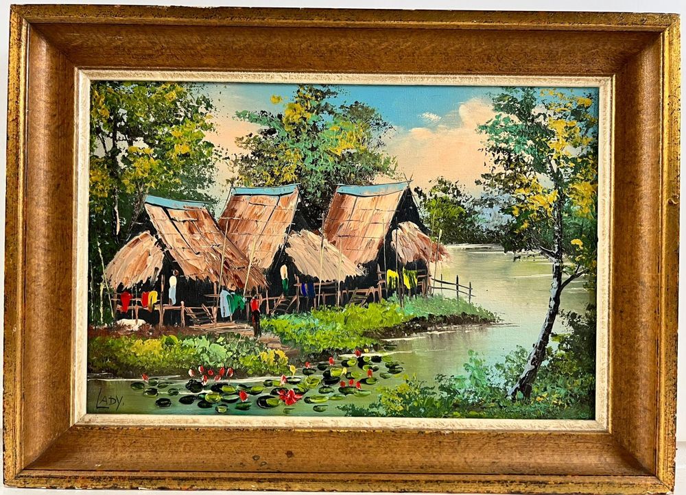 Afrikanische Bachdorflandschafts Gemälde Signiert. (Gebraucht) in Neuhausen am Rheinfall für CHF ...