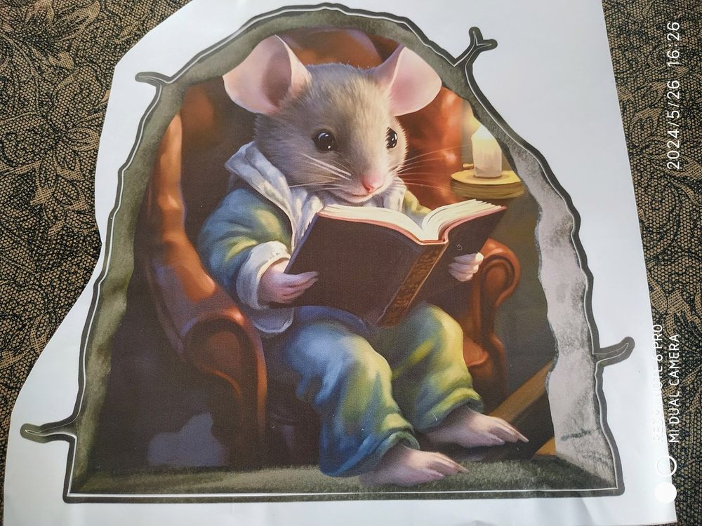 Wandtattoo 3D Sticker Aufkleber Maus liest 18 x 18 cm (Neu und ...