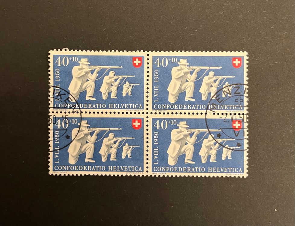 1950 Pro Patria, 40(+10) C. Schiessen, 4er-Block | Kaufen auf Ricardo