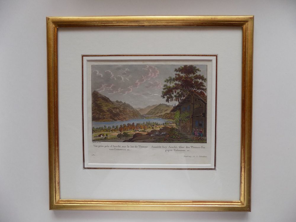 Aeschi Thunersee selten Goldrahmen wunderbare Aquatinta (Gebraucht) in Risch für CHF 175 – mit ...