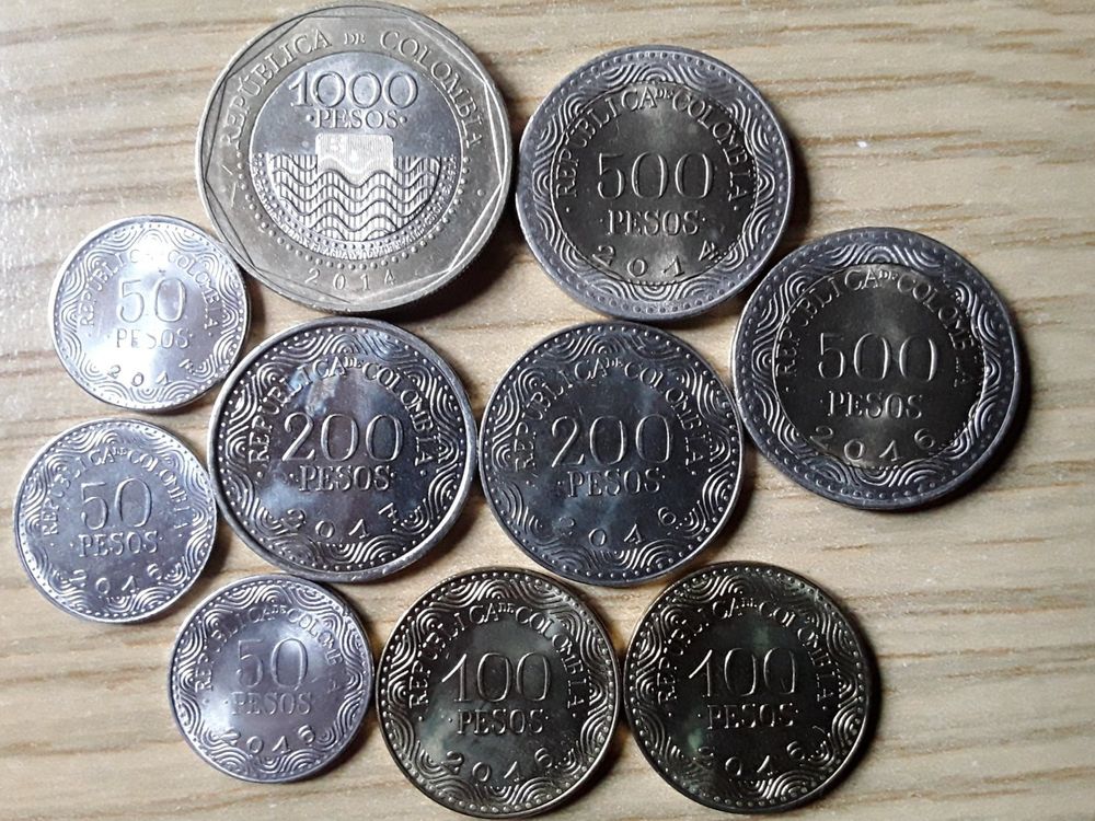 Kolumbien - Top-Lot - 50 bis 1000 Pesos 2014-2017 - 10 Stück (Gebraucht ...