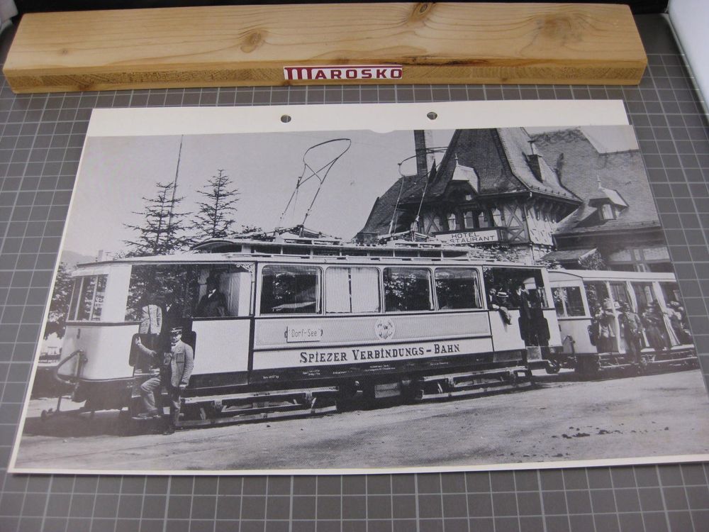 Bilder, Fotos und Text zum Tram Spiez, aufgeklebt auf Karton (Gebraucht ...