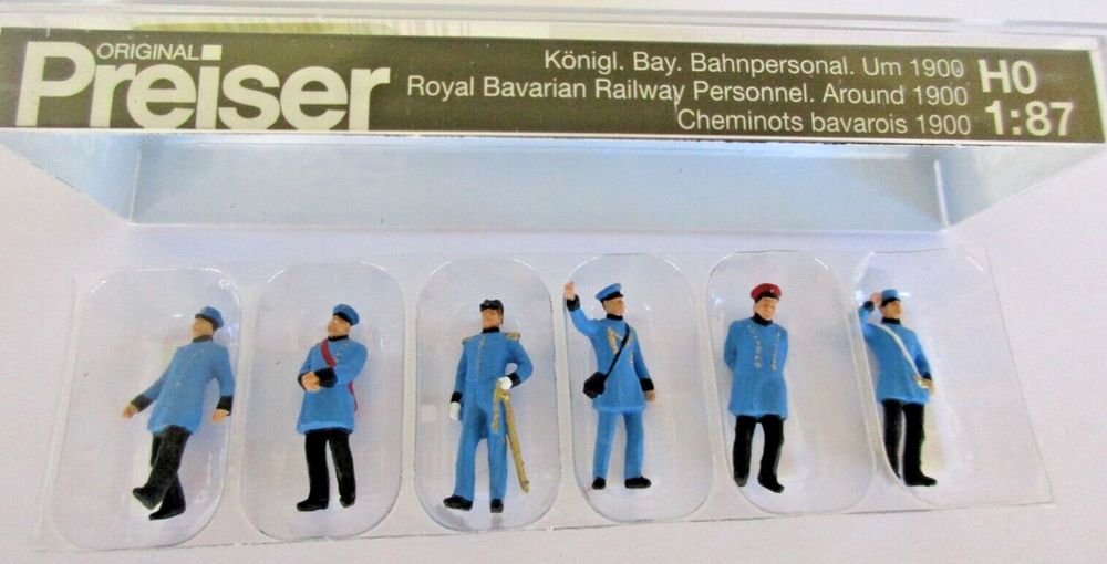Preiser 12134 -HO Bahnpersonal 6 historische Figuren um 1900 (Neu ...
