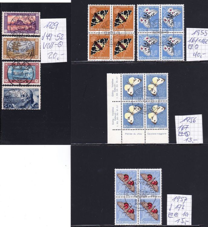 J161-162+167+172,4er-Blocks mit ZT-Stmp. (Gebraucht) in Wenslingen für ...